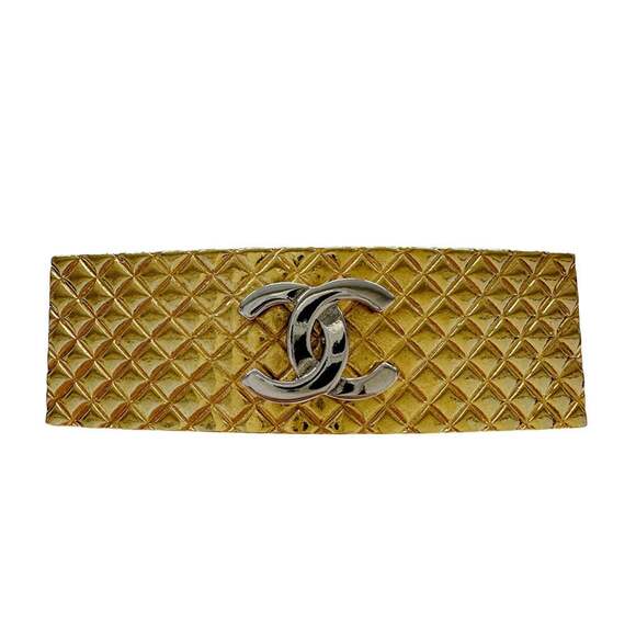 CHANEL | Accessories | Chanel Womens Barrette Metal Matelasse With Coco ...